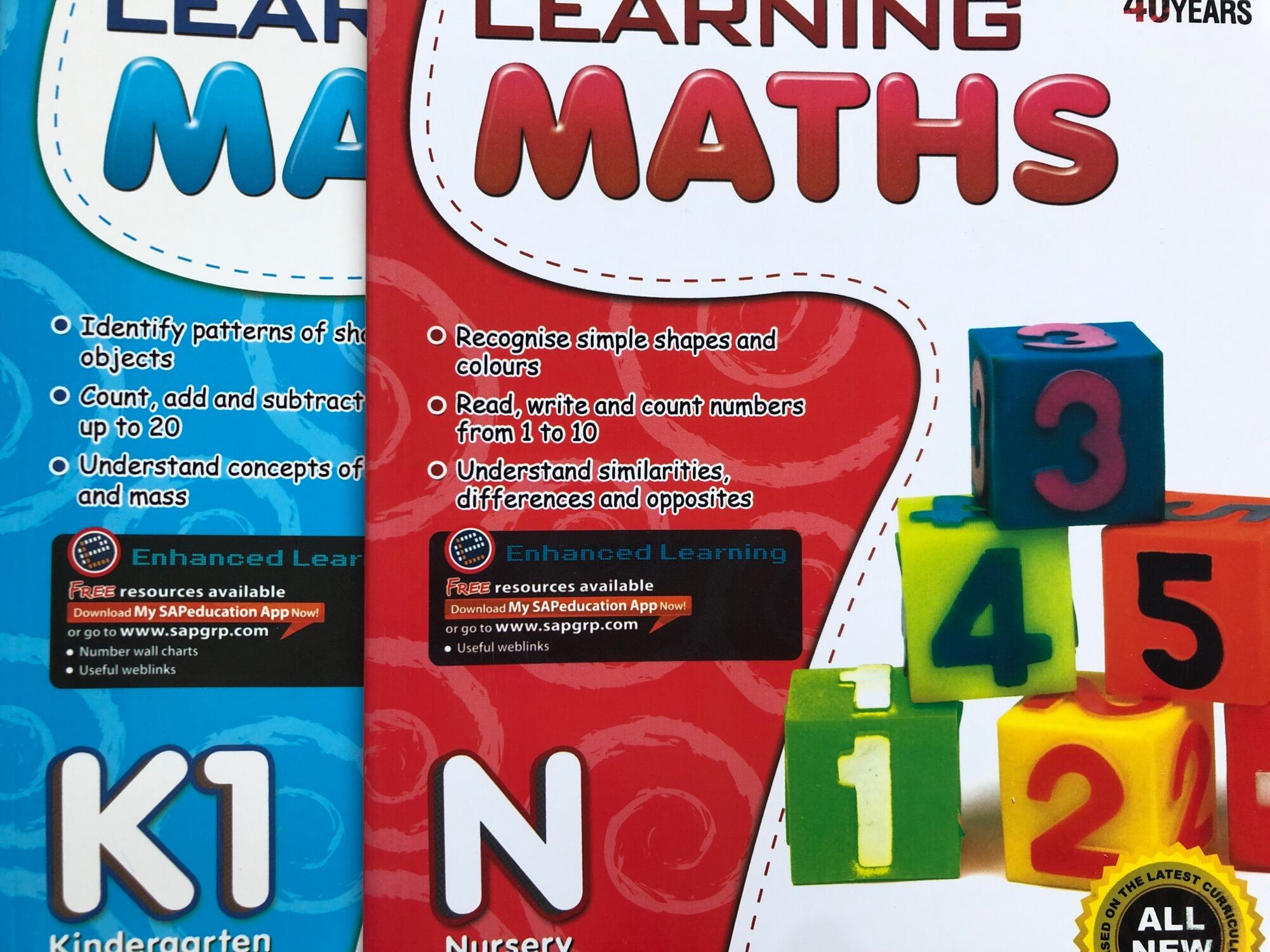 Learning Mathematics Singapore Math Kindergarten SAP workbook, 3 Books ...