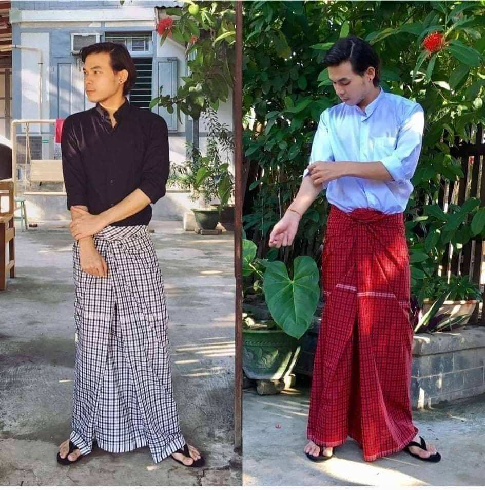Mon Traditional Dress For Men / မြန္ပုဆိုး + Hz ႐ွပ္အက်ႌ လက္႐ွည္.. မ ...