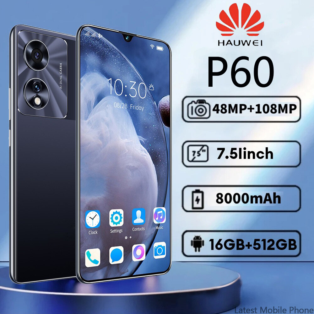 【รับประกัน 1 ปี】ของแท้100% Hau Wei P60 Rro 5G 7.5นิ้ว โทรศัพท์มือถือ 16+512GB Smartphone 36+72MP ...