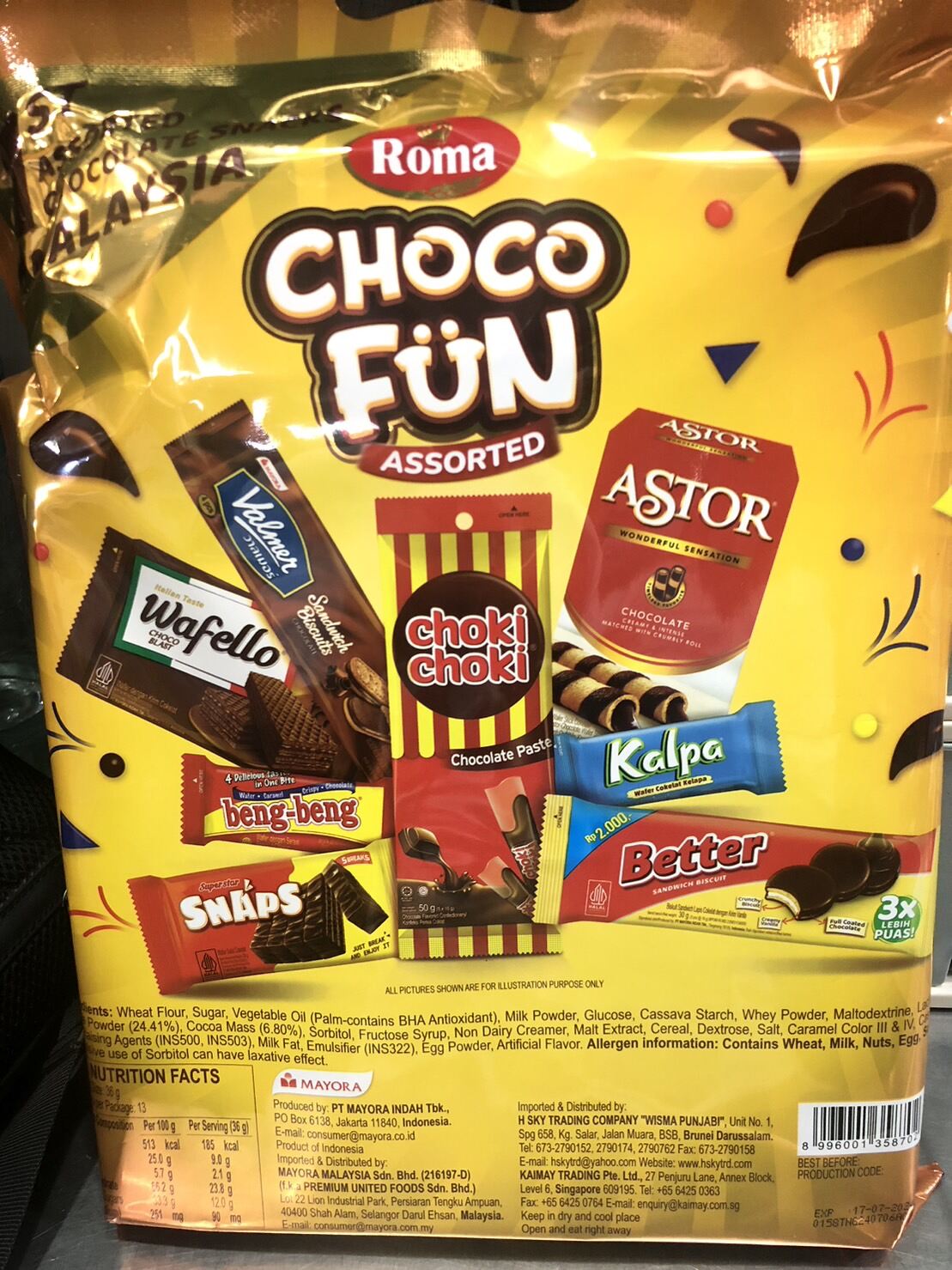 Choco Fun Assorted ช็อคโกแลตสุดฮิตมาเลเซียรวม8ชนิดในห่อเดียว ห่อใหญ่มี ...