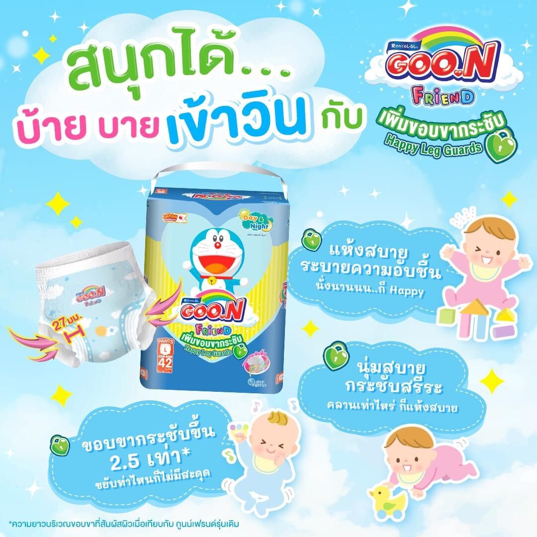 (มี 4 ขนาด) GOON Friend Happy Leg Guard กูนน์ เฟรนด์ ผ้าอ้อมเด็กแบบ ...