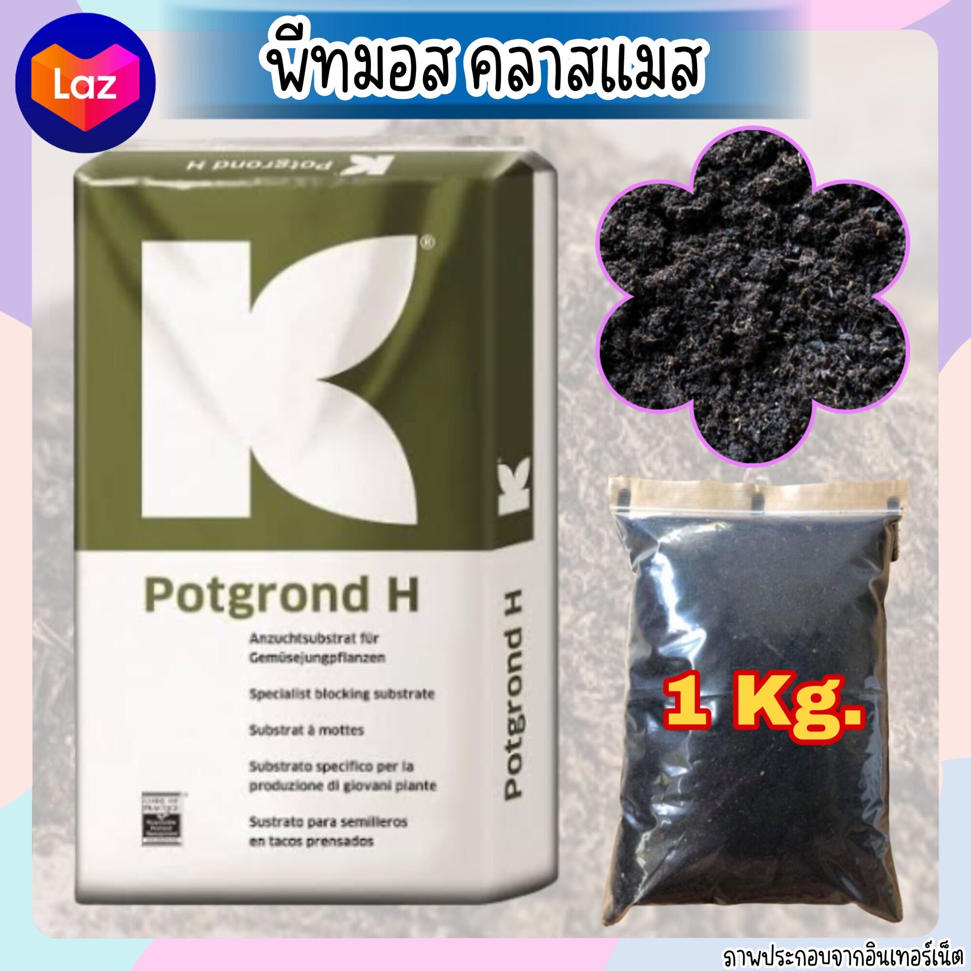 พีทมอส คลาสแมน (Klassman Potgrond H) ดินเพาะกล้า 1 Kg. | Lazada.co.th