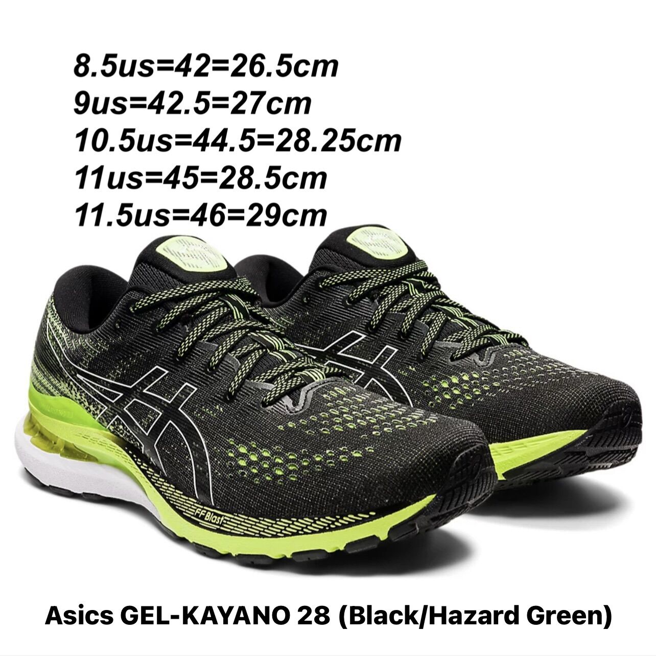 รองเท้าวิ่งชาย Asics GEL KAYANO 28 สีดำเขียว (1011B189-004) ของแท้ จาก ...
