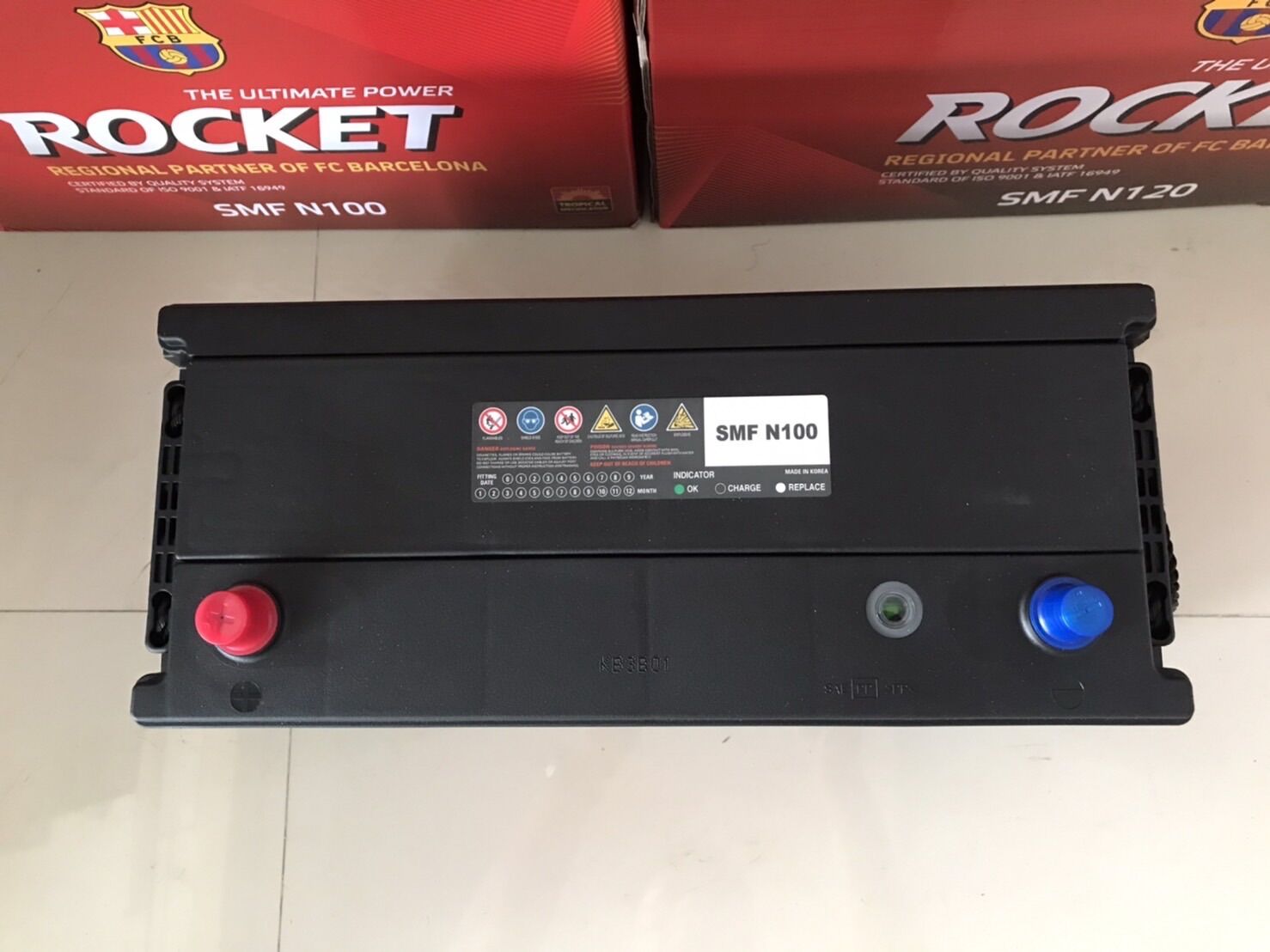 แบตเตอรี่12v100แอมป์เต็ม ยี่ห้อRocketแบตแห้งSMFรุ่นN100ขนาดยาว41กว้่ง18 ...