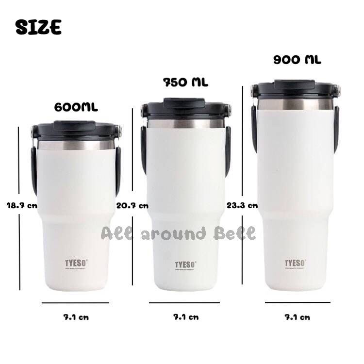 NEW ARRIVAL ????แก้วเก็บอุณหภูมิ TYESO ขนาด 600 750 900 ML - All around Bell - ThaiPick