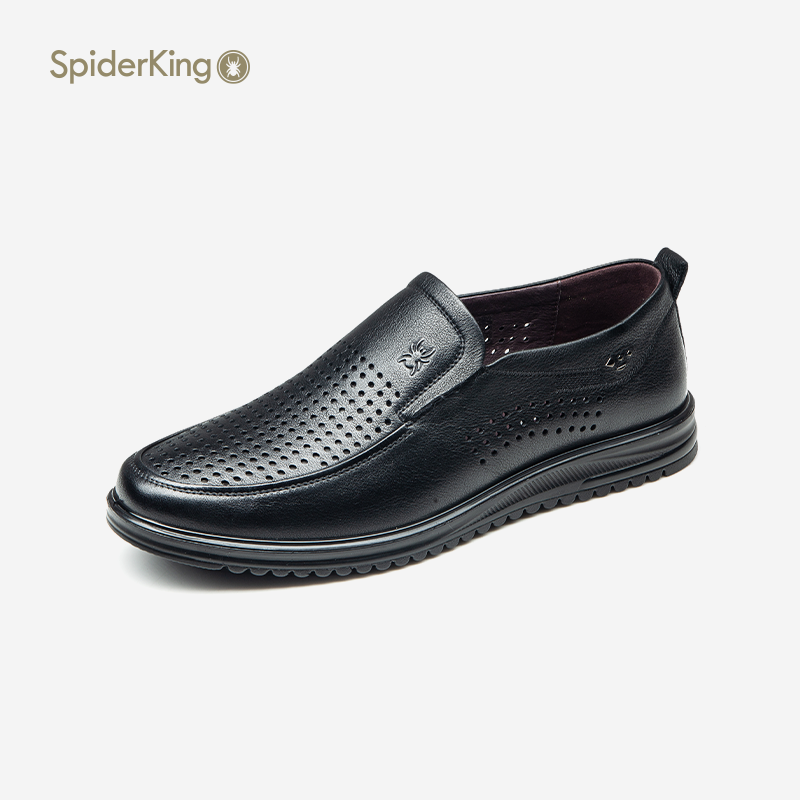 Spider Wang รองเท้าผู้ชายฉลุลายรองเท้าหนังผู้ชายระบายอากาศได้ดีสำหรับฤดูใบไม้ผลิ2023รองเท้าคร็อค ...