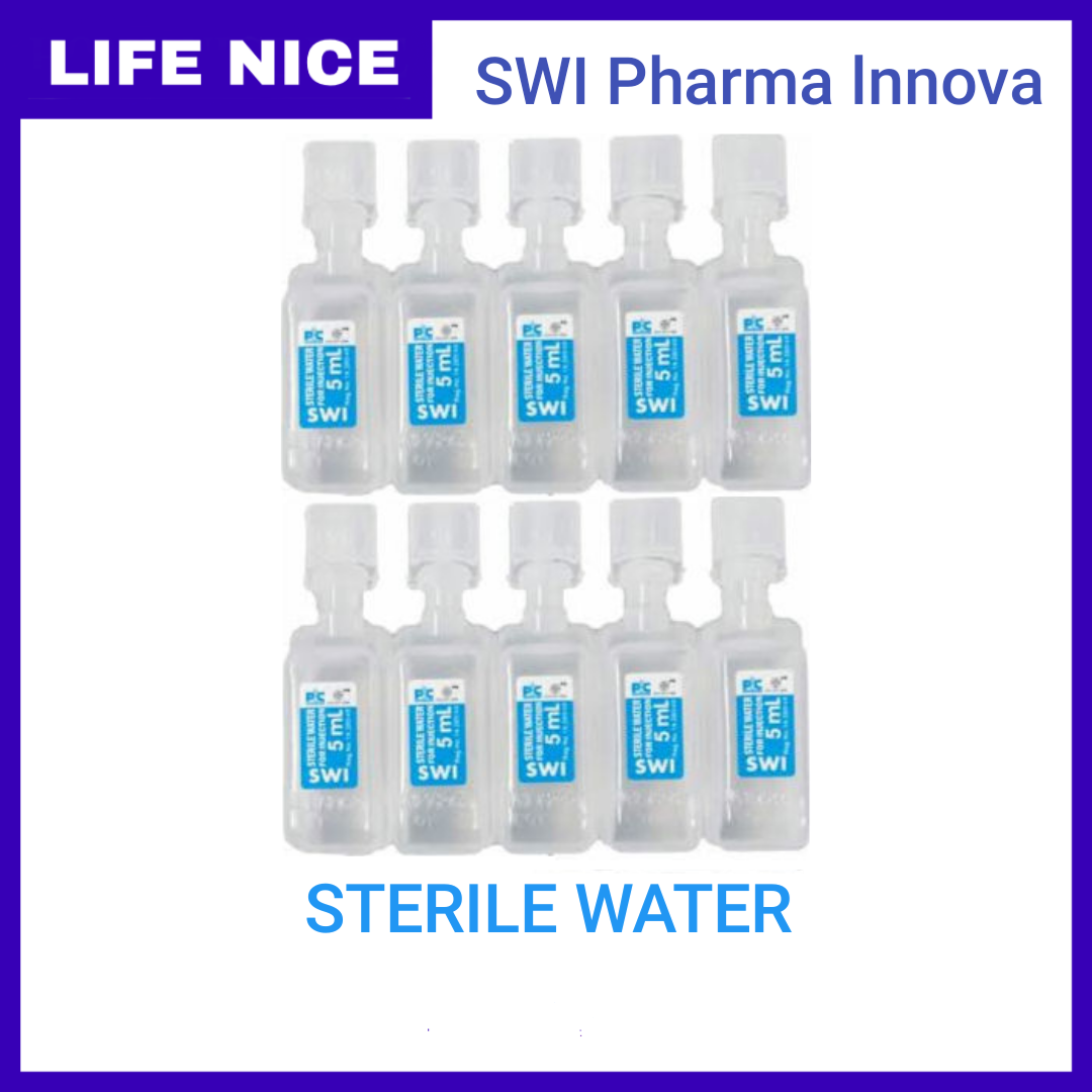 Sterile Water น้ำกลั่น ชนิดหลอด ขนาด 1 กล่อง 5mL.x100 Exp.11/2024 ...