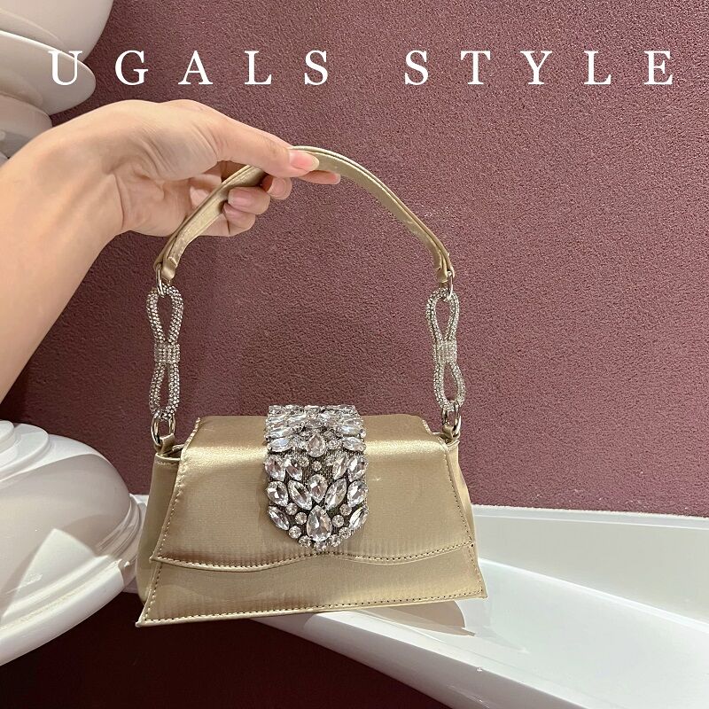Ugals กระเป๋าทรงอานม้าทรงสี่เหลี่ยมคางหมูรูปพระจันทร์เสี้ยวเพชรแวววาว ...