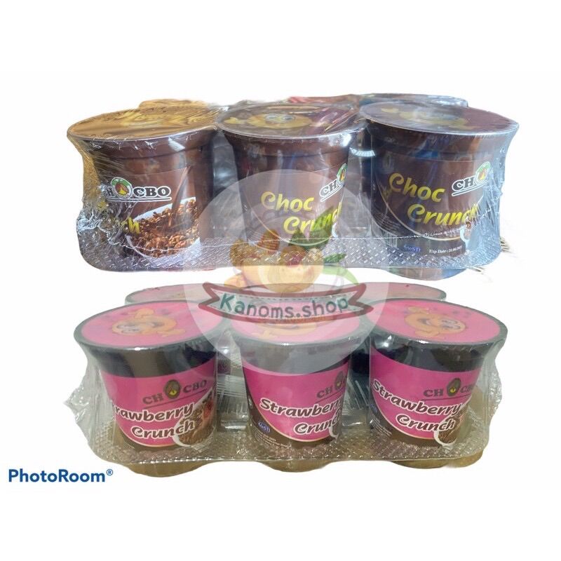 Chocbo Choc/Strawberry Crunch ขนาด 60 กรัม(ยกถาด 6 กระปุก) - Kanom.shop ...