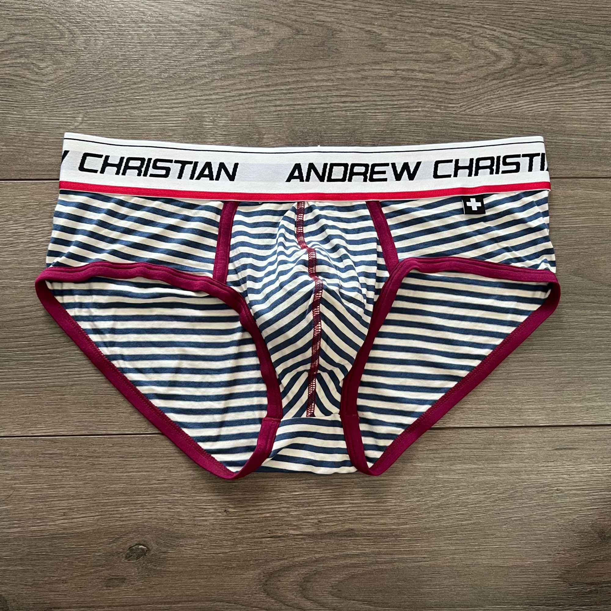 Andrew Christian Trunk สีดำ กุ๊นเขียวสะท้อนแสง (มือ1 L) กางเกงในชาย ...