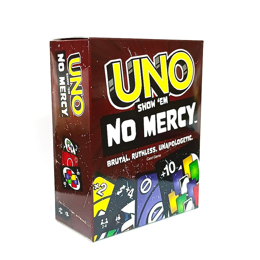 Uno No Mercy Uno Dragon Ball Z Card เกมสำหรับครอบครัวคืนที่มีการแสดงทีวีแนวกราฟิกและกฎพิเศษ