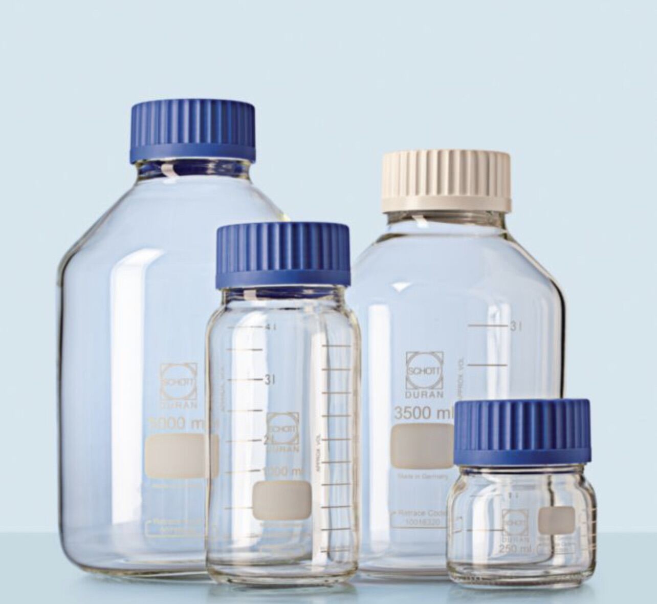Laboratory bottles, wide neck, ขวดแก้ว ปากกว้าง 250ml - 5000 ml Duran ...