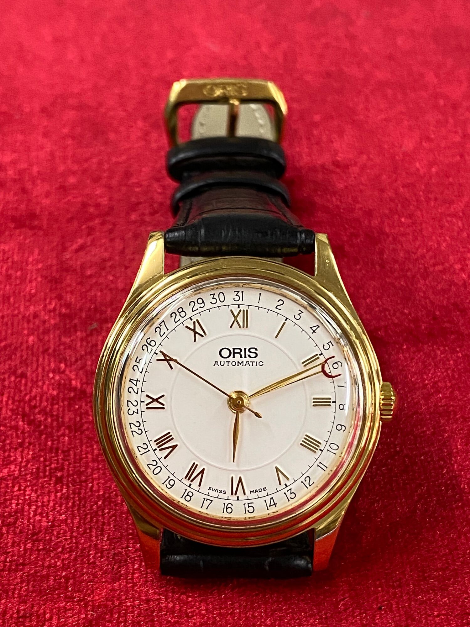 ORIS ก้ามปู 17 jewels Automatic นาฬิกาชาย ตัวเรือน 34.5มม หนา 11 มม หัวสายแท้ นาฬิกาของแท้รับ ...