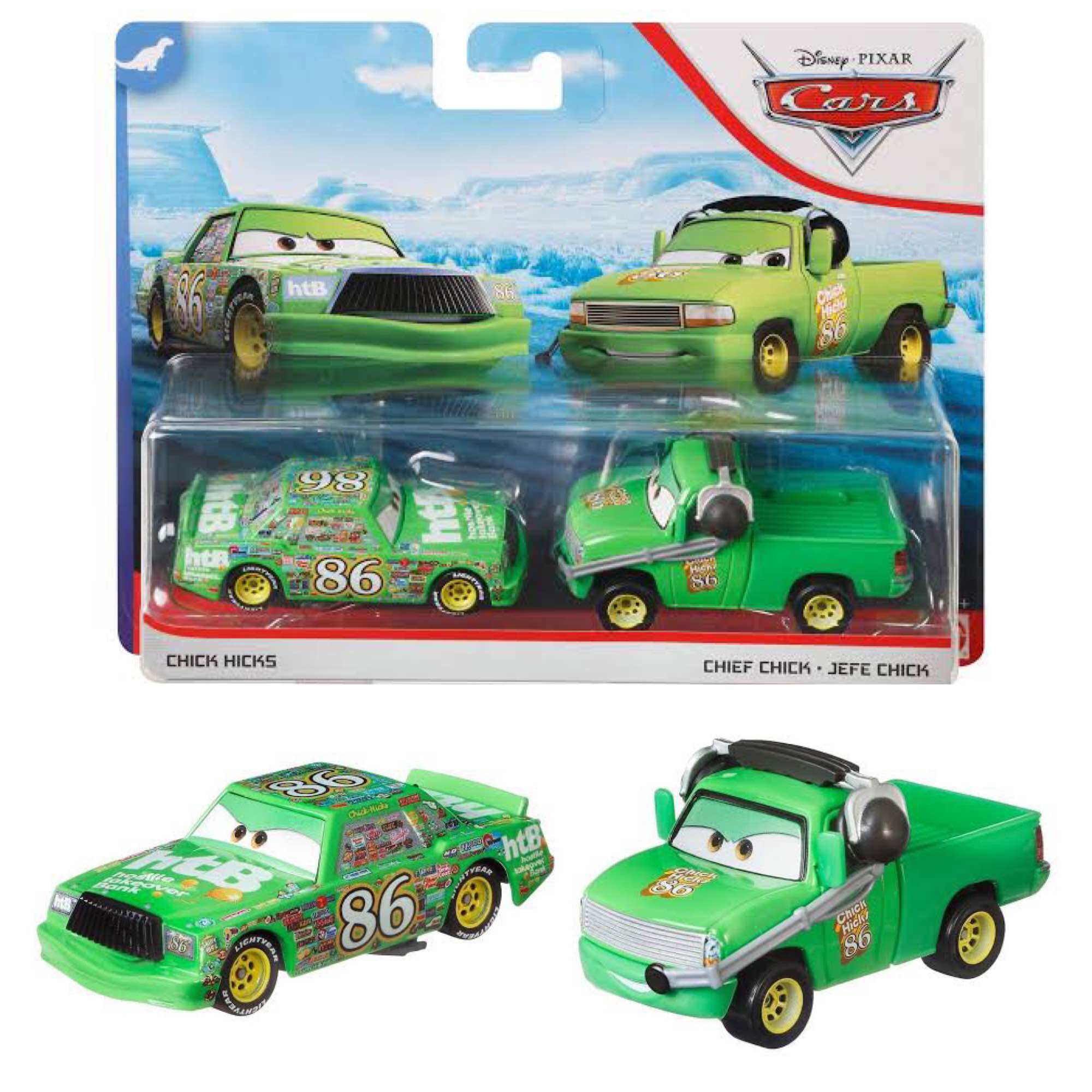 พร้อมส่ง DisneyPixar Cars Chick Hicks Crew Chief Chick 2-Pack Toy ...