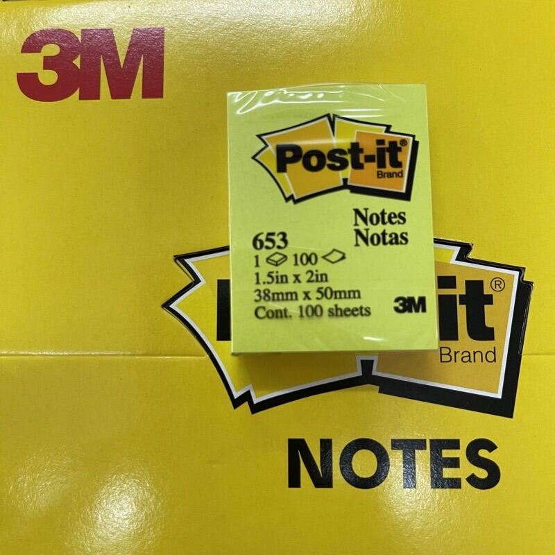 Post it note 3M No.653 ขนาดเล็ก 1.5 x 2 นิ้ว กระดาษโน้ต มีกาวในตัว โพ ...