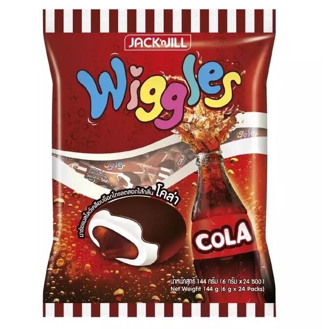 Wiggles วิกเกิ้ล (4รส)มาร์ชเมลโล่สอดไส้สตอเบอรี่ และเคลือบช้อคโกแลต ...