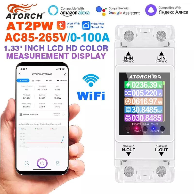 Wifi smart meter รุ่น AT2PW 220V 100A ส่งไวจากไทย | Lazada.co.th