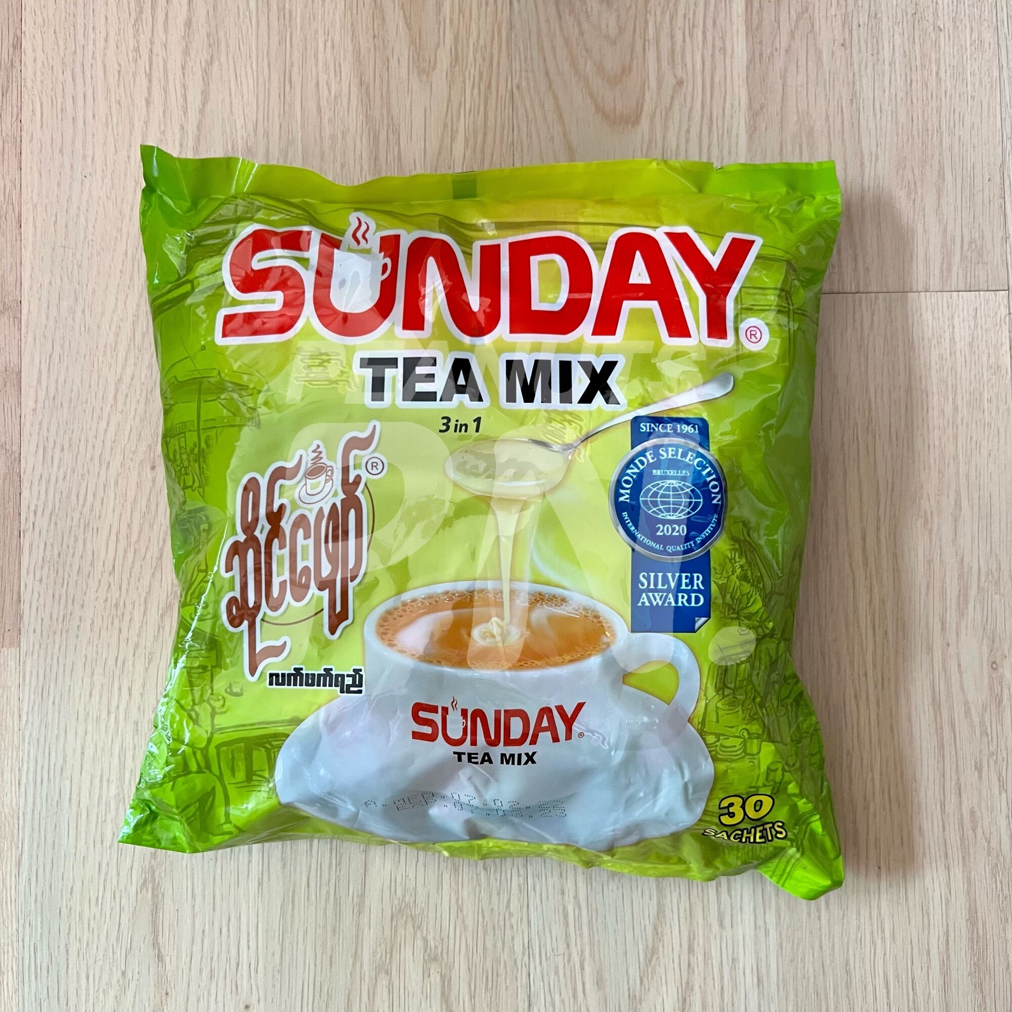 พร้อมส่ง Sunday Tea mix 3in1 ห่อสีเขียว สูตรนมข้นหวาน รสนุ่ม หวานกำลัง ...