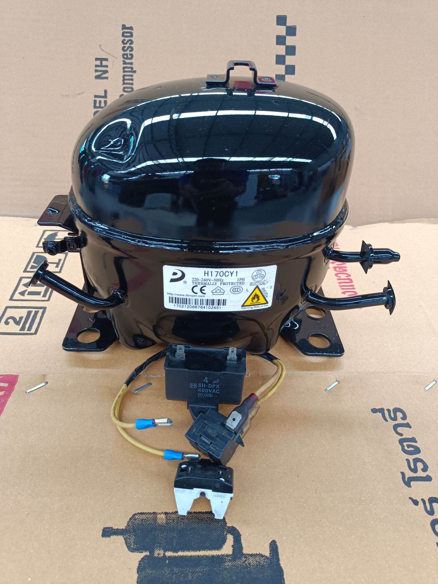 คอมเพรสเซอร์ตู้แช่ มือสอง รุ่น H170CY1 ขนาด 14 แรง น้ำยา R600 ไฟ 220 ...