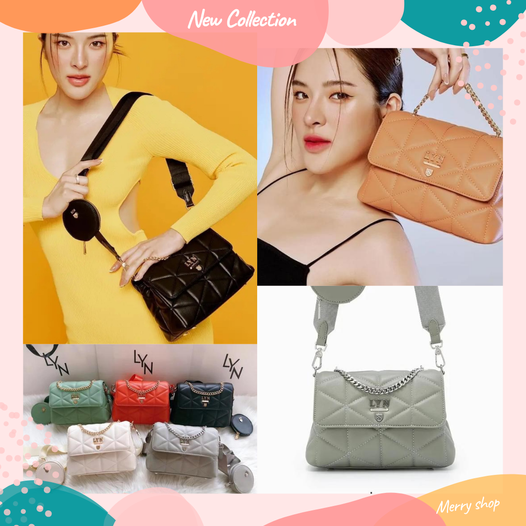 กระเป๋า Lyn outlet New Collection กระเป๋าลินน์รุ่นใหม่ล่าสุด แบบหนัง มีใบลูก - Merry_2865 - ThaiPick
