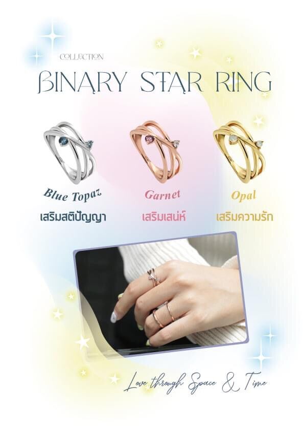 A.CEMI Binary Star Ring พลอยแท้ โอปอล แหวนพลอยแท้ โอปอล แหวนเงินแท้ ชุบ ...