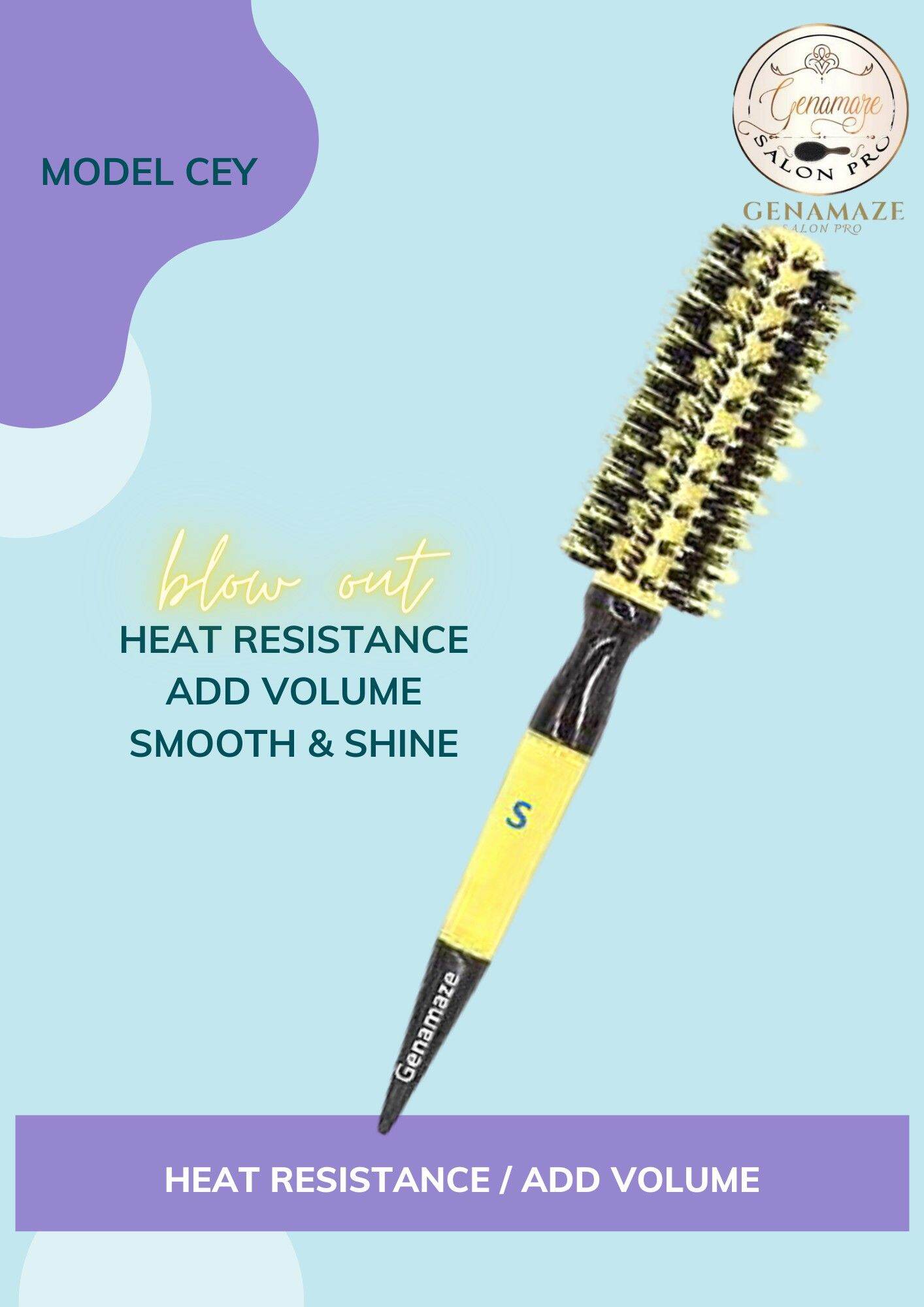 GENAMAZE - CEY หวีขนหมูผสมไนล่อนปลายตุ่ม ไม่จิกหนังศรีษะ เหมาะสำหรับการ ...