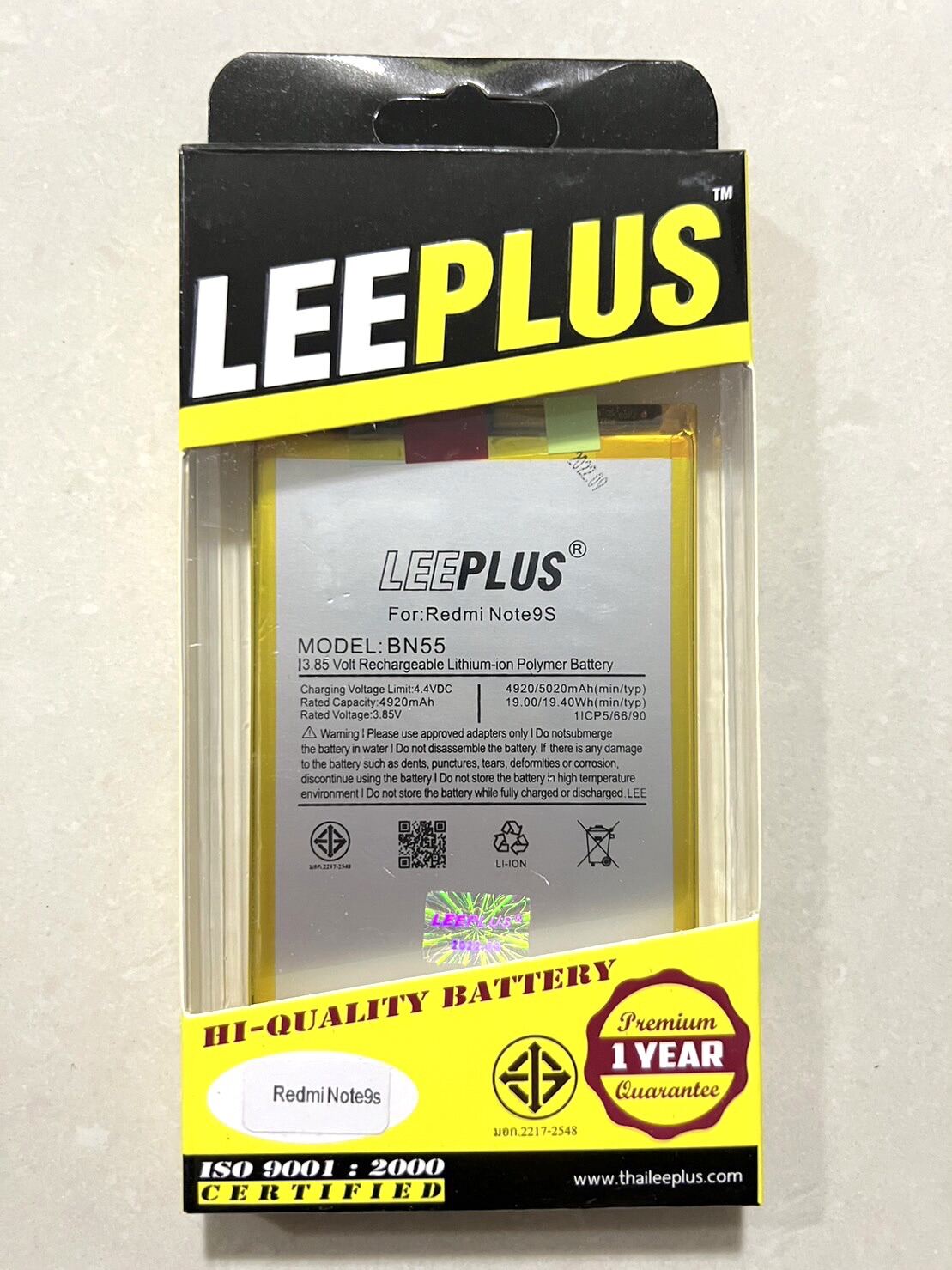 แบตเตอรี่ Xiaomi Redmi Note9s BN55 5020mAh LEEPLUS รับประกัน 1ปี ...