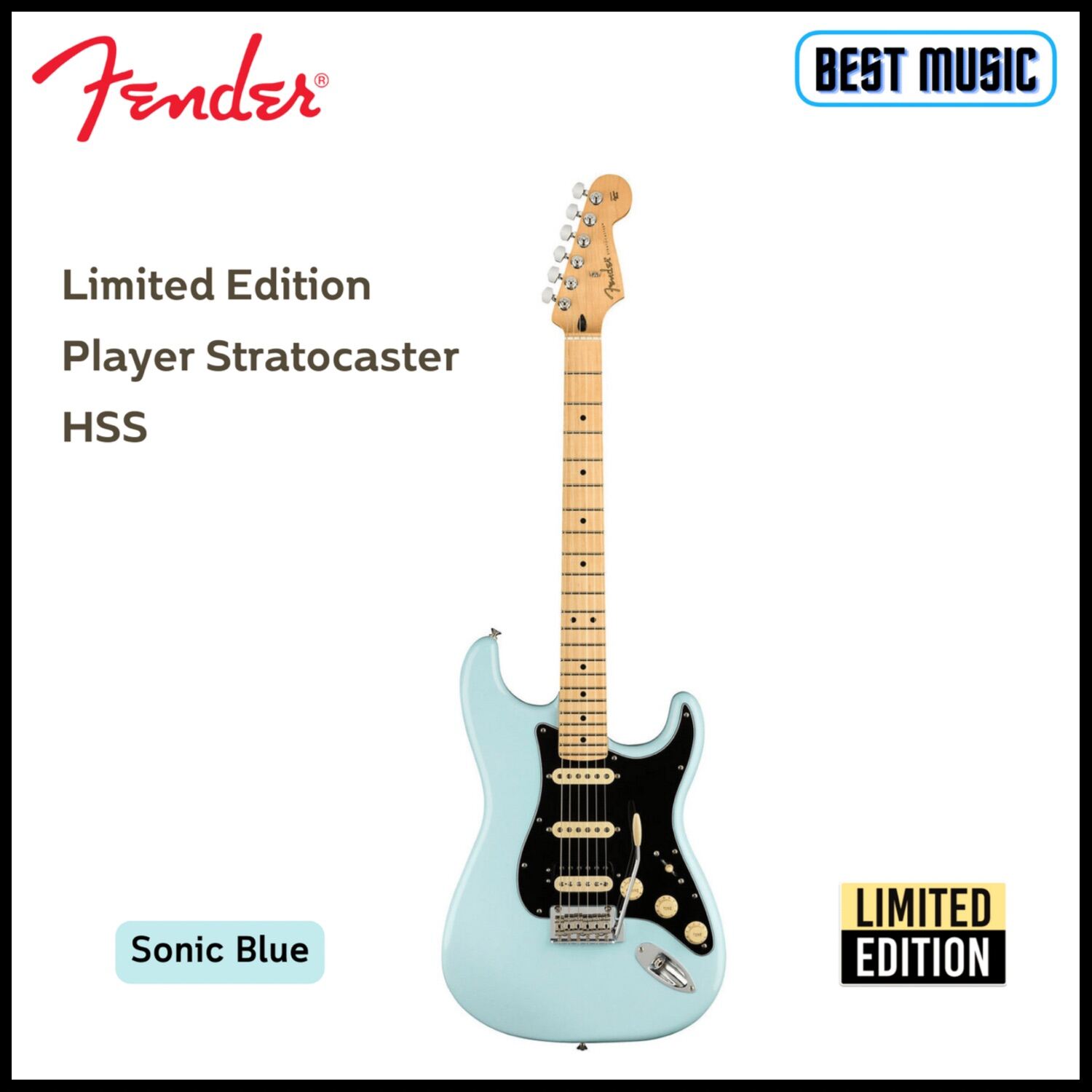Fender Limited Edition Player Stratocaster HSS Sonic Blue | Lazada.co.th