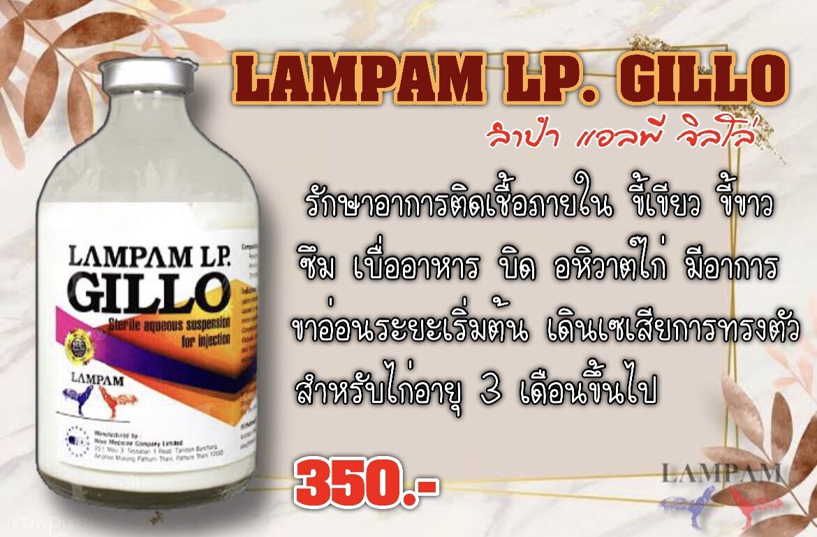 LAMPAM LP.GILLO (ลำปำ แอล พี จิลโล่) ขนาด 100 มล. ยาไก่ชน ยาไก่ ลำปำแท้ ...