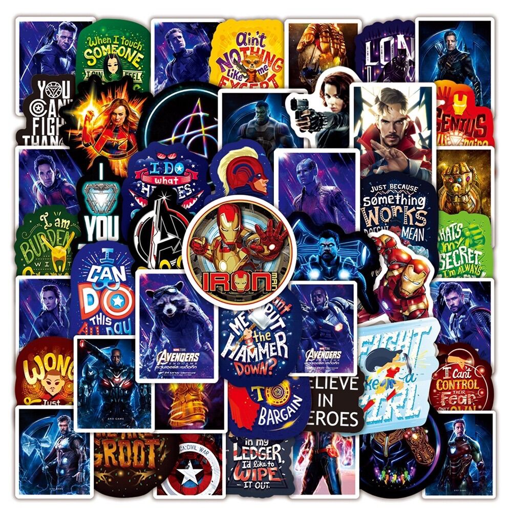 สติ๊กเกอร์ Avengers 226 อเวนเจอร์ส 50ชิ้น Marvel ironman spiderman ไอ ...