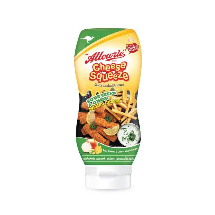 Allowrie Cheese Squeeze Topping 310g. ชีสดิ้ฟ จิ้ม ราด 1 ชิ้น 1 pcs ...