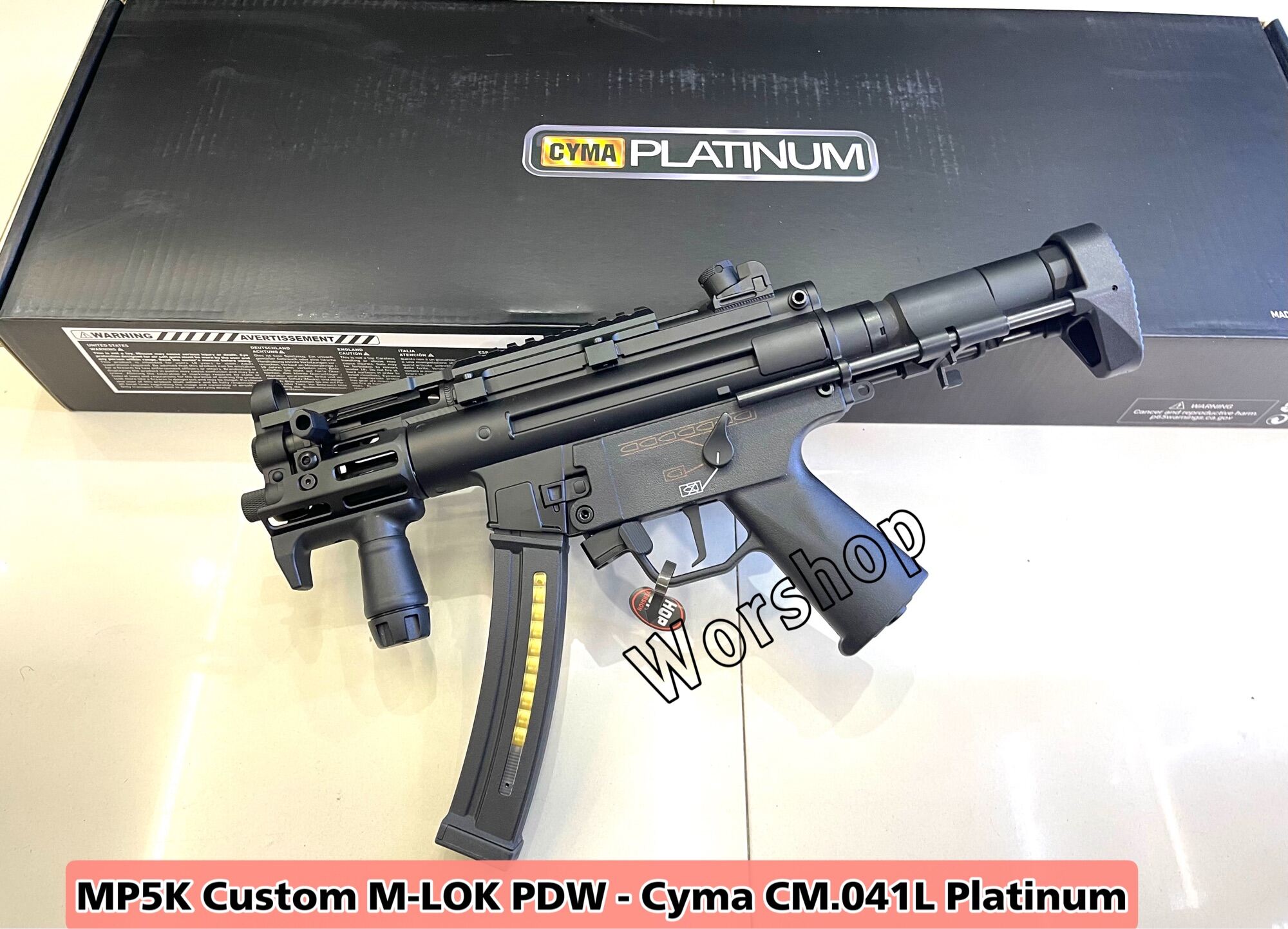 ปืนบีบีกัน รุ่น MP5K Custom M-LOK PDW - Cyma CM.041L Platinum มือ1 - WS-ZEERRANGSIT - ThaiPick