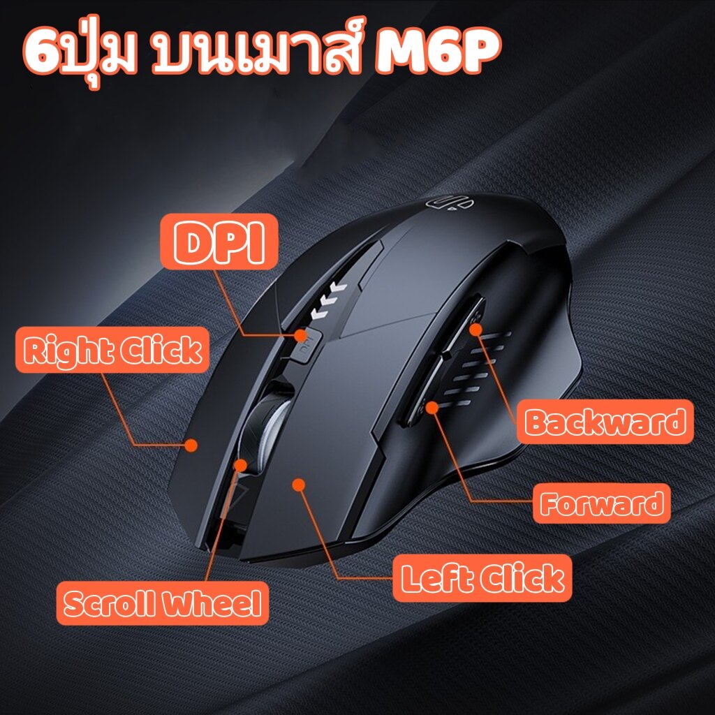 (Upgraded) เมาส์ไร้สาย Inphic M6P เมาส์ไวเลส wireless mouse ช่องชาร์จ ...