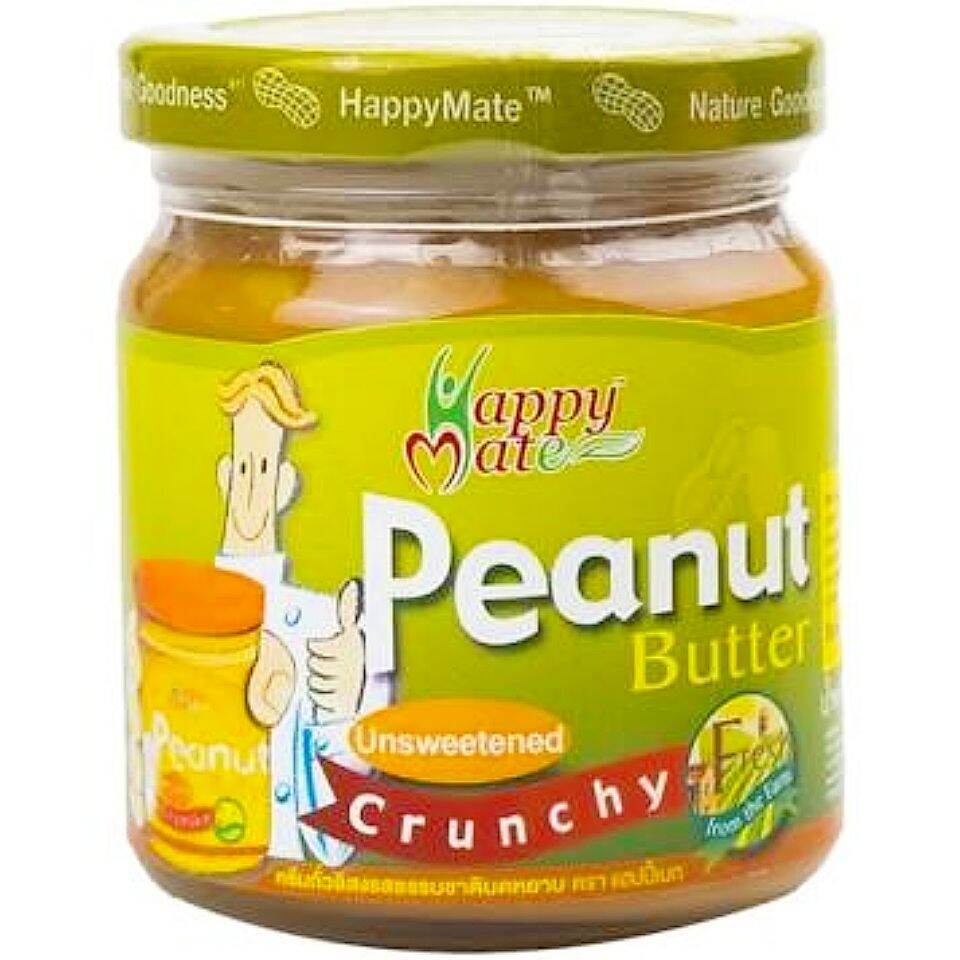 Happy Mate Unsweetened Peanut Butter 200 g. พีนัทบัตเตอร์ สูตร ไม่หวาน ...