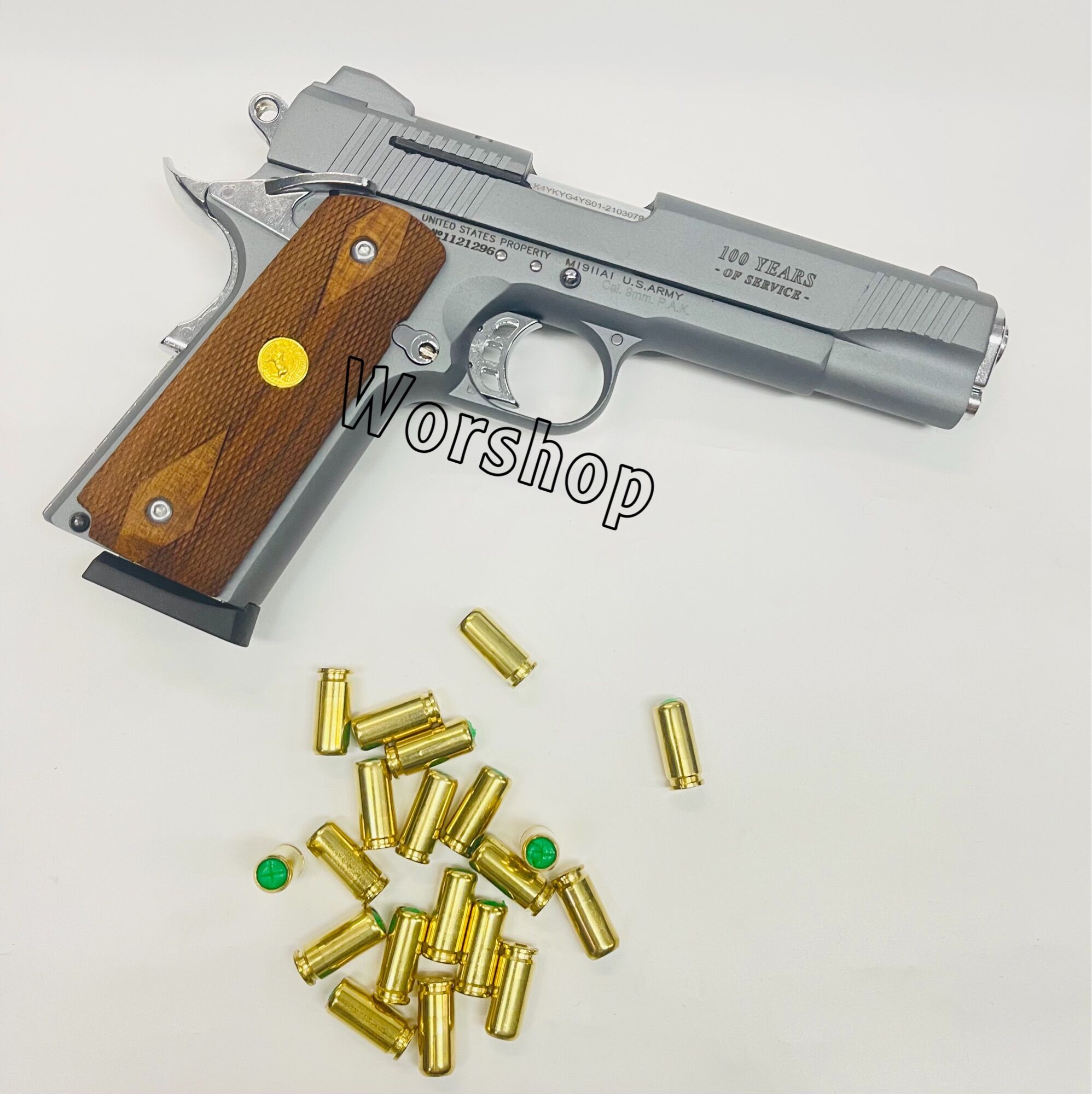 Blank Kuzey M1911 ลำกล้อง 5 นิ้ว 9mm P.A.K. สีไททัน ใช้ถ่ายทำภาพยนตร์ ...