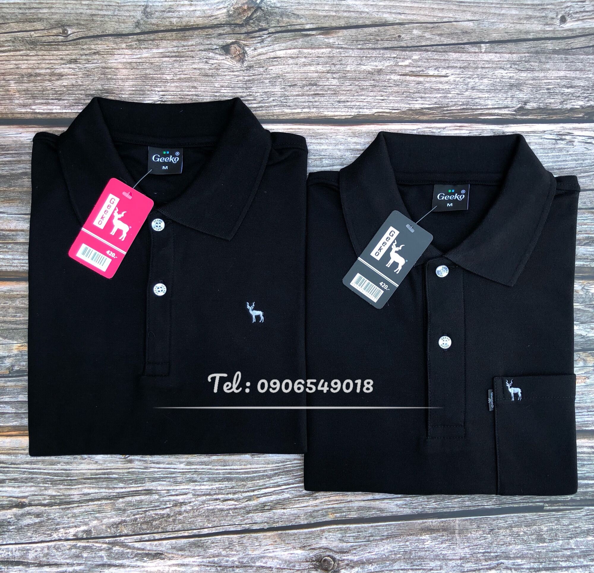 เสื้อโปโล GEEKO ตรากวาง สีดำ No.03 ผู้ชาย-ผู้หญิง สินค้าพร้อมส่ง - GEEKO&POLO โปโลตรากวาง - ThaiPick