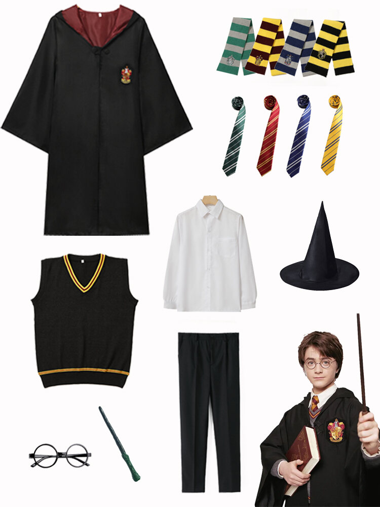 Harry Potter Magic Robe Wizard School Uniform คอสเพลย์เครื่องแต่งกาย ...