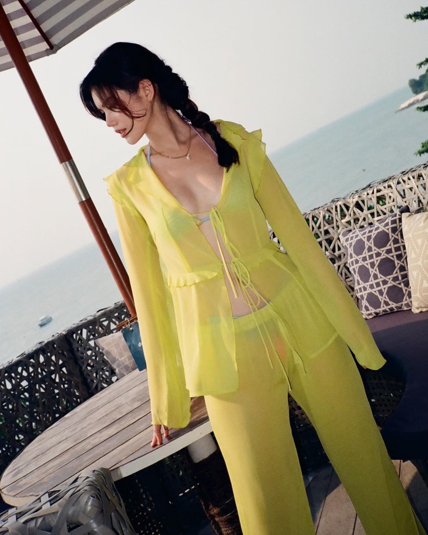 THREE THE LABEL - BONNIE SET - เซ็ตเสื้อกางเกงซีทรูใสคลุมบิกินี่ - Three.thelabel - ThaiPick