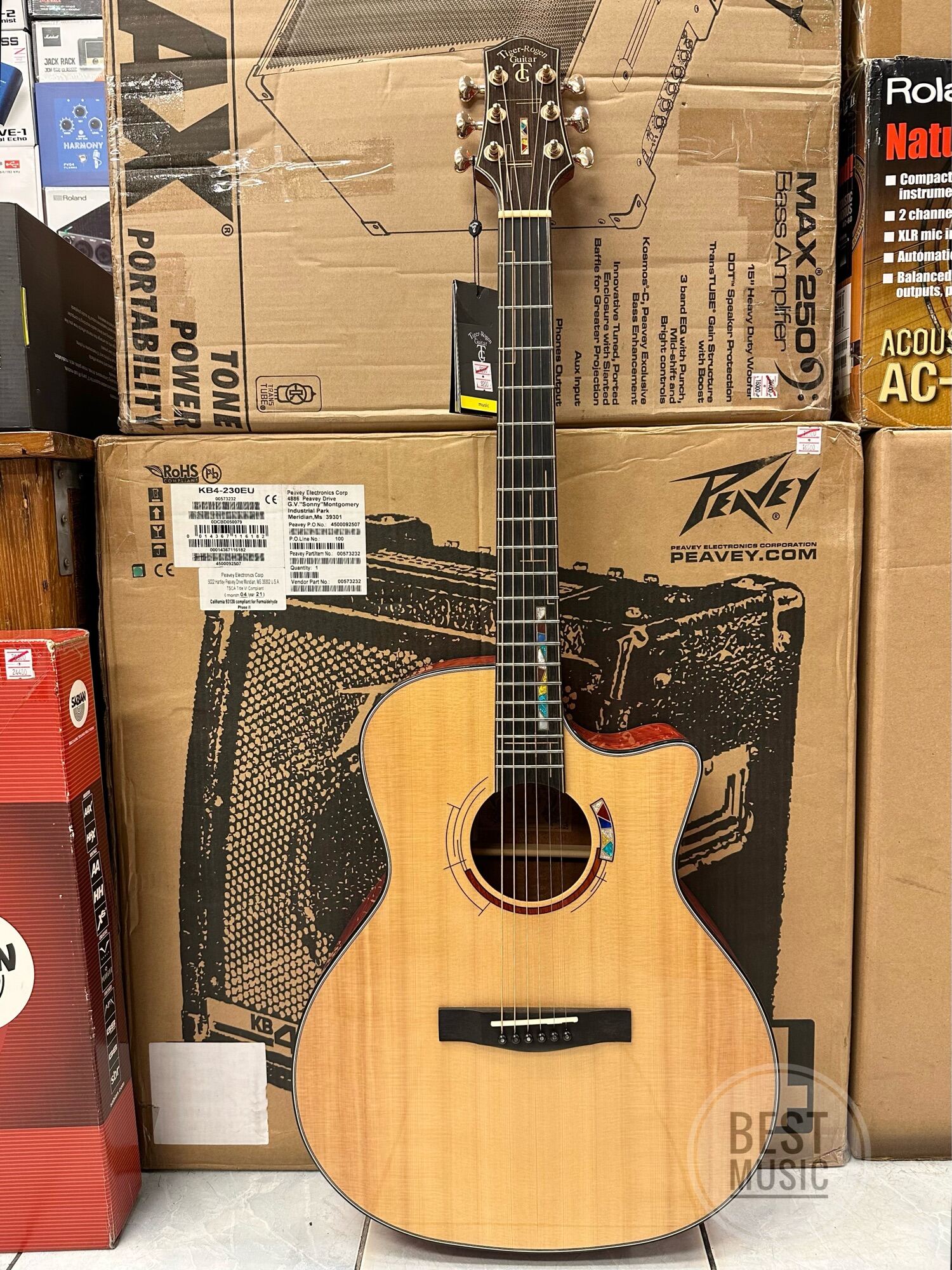 Tiger-Rogen Phantom series Acoustic Guitar wGig bag - Best music - ThaiPick