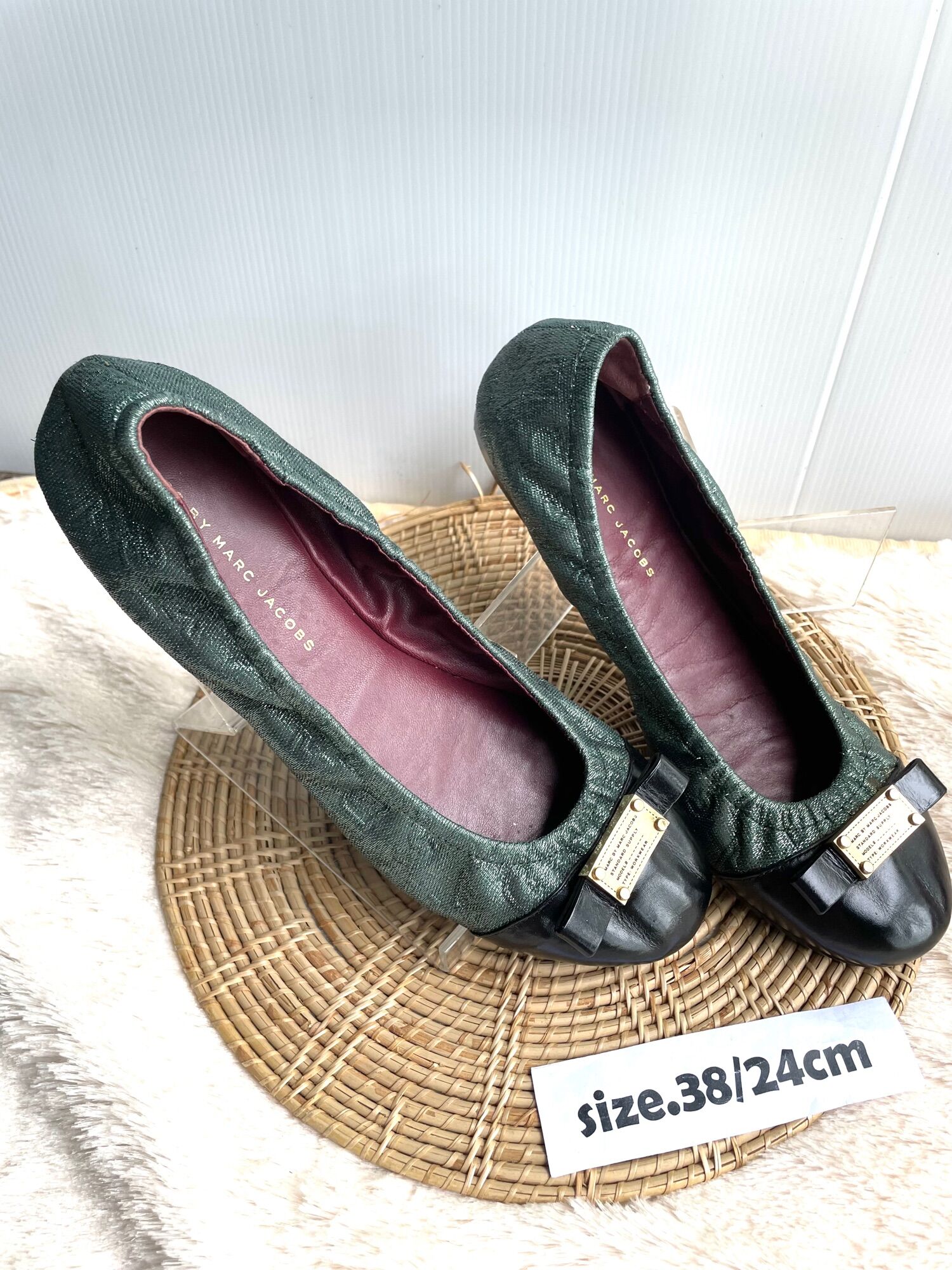 รองเท้าหนังแท้แบรนด์แท้ Mac Jacob หนังดีมากพื้นแน่นทนทานใส่สวยทรงบัลเล ...