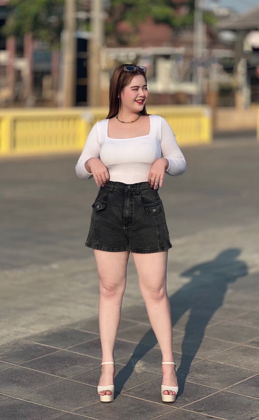 กางเกงขาสั้นสโนว์ผ้ายืด J089 | Lazada.co.th