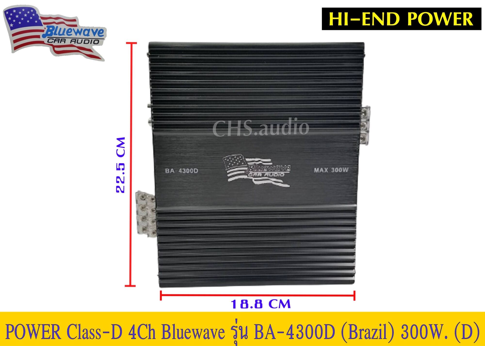 ขายเพาเวอร์แอมป์ ClassD4ch Bluewaveรุ่นBA-4300.4D (Brazil)300W RMS - Koy-mixshop - ThaiPick