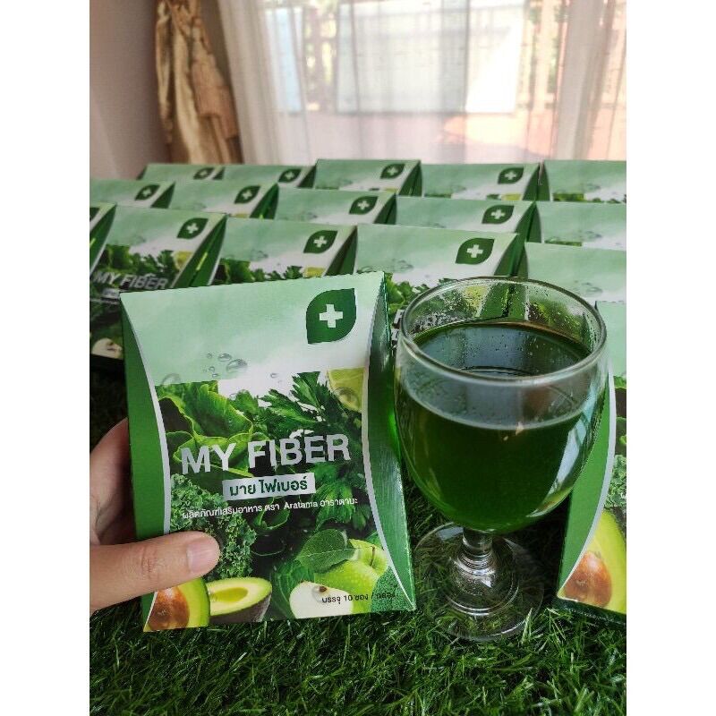 (1 กล่อง 10 ซอง) ฉีก ชง ดื่ม ดีท็อก myfiber มายไฟเบอร์ ดีท็อกซ์ ลดพุง detox ขับถ่าย หอม อร่อย ...
