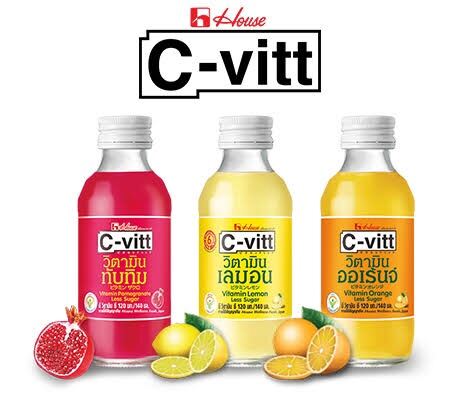 ซีวิท C-Vitt เครื่องดื่มวิตามินซี ขนาด140มล แพ๊ค 10ขวด มี 3 รสชาติ รสส้ม รสทับทิม รสเลม่อน - SK ...
