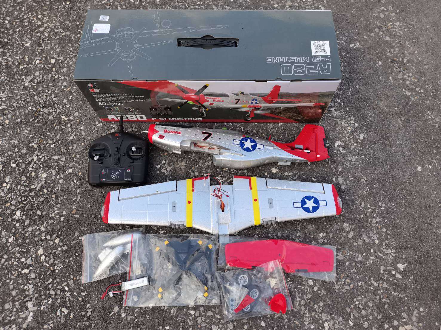 Wltoys XK A280 RC Plane 2.4G 4CH โหมด .3D-6G เครื่องบินบังคับวิทยุ P51 ...