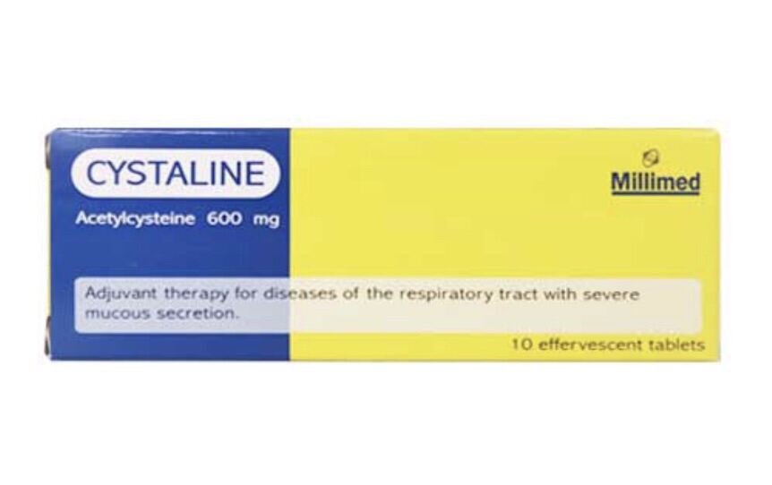 Cystaline 600mg (Acetylcysteine600mg) เม็ดฟู่ละลายเสมหะ 1หลอดบรรจุ10 ...