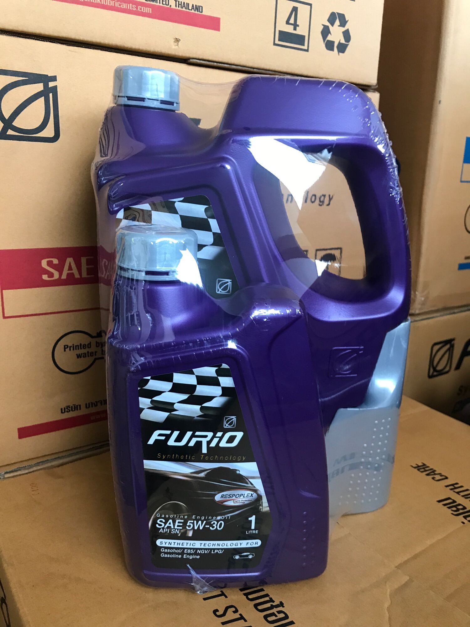 น้ำมันเครื่อง เบนซิน Furio synthetic technology sae 5w-30 เบนซิน ขนาด 4 ลิตร แถม 1ลิตร - Kawee ...