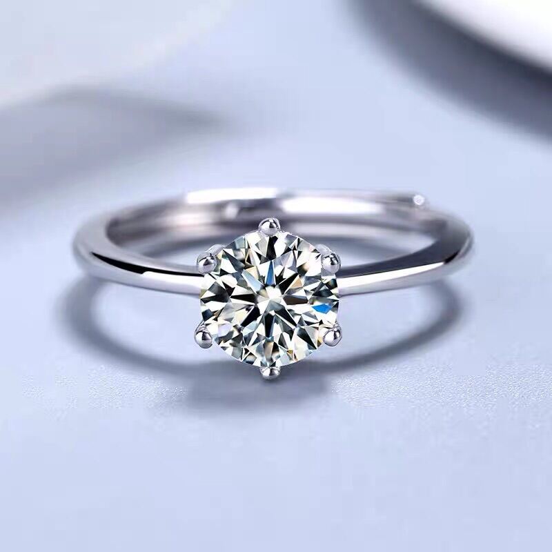 LY JEWELRY แหวนคู่เงินแท้S925ฝังเพชรโมอีส D-VVS1 I9002 - LY JEWELRY - ThaiPick