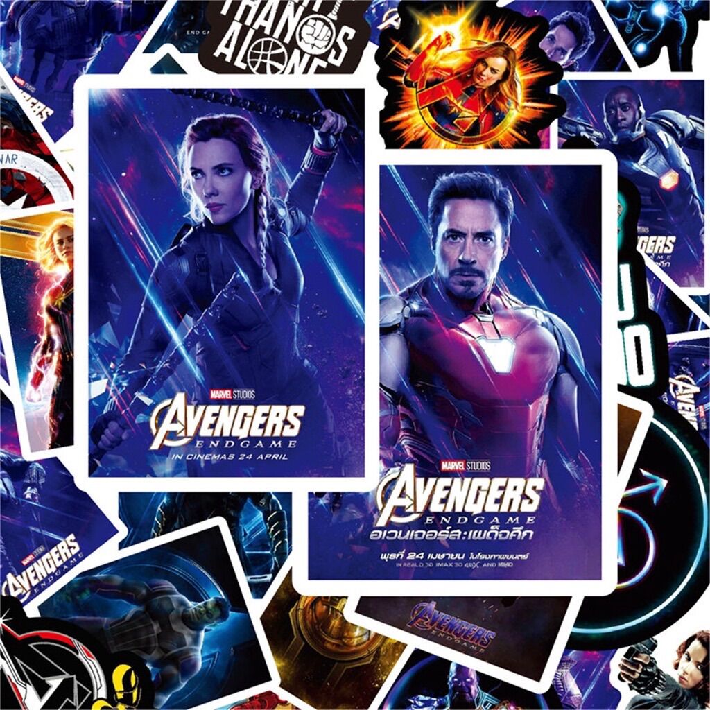 สติ๊กเกอร์ Avengers 226 อเวนเจอร์ส 50ชิ้น Marvel ironman spiderman ไอ ...