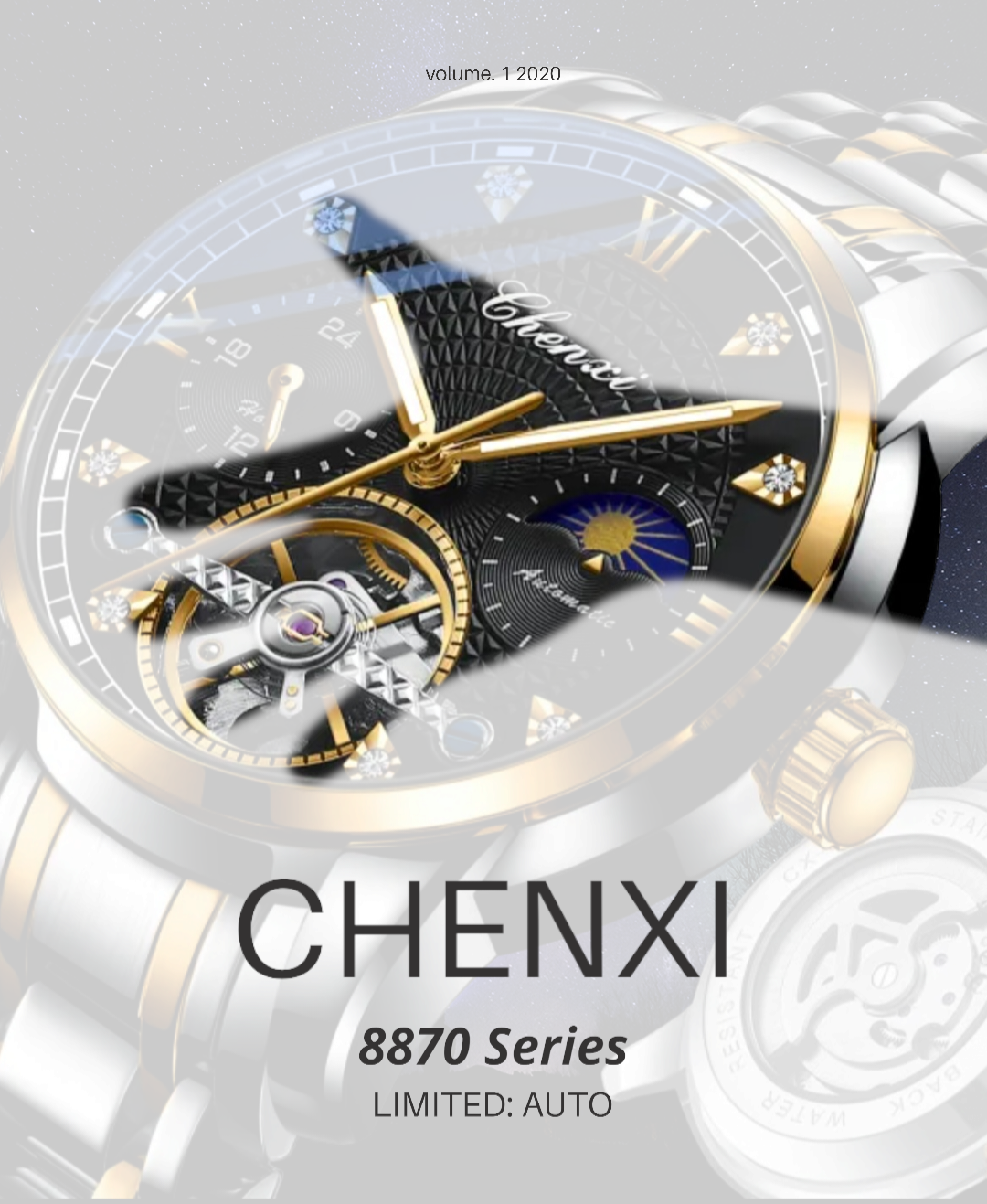 นาฬิกาแบรนด์ CHENXI 8870 Auto Series นาฬิกากลไกอัตโนมัติ | Lazada.co.th